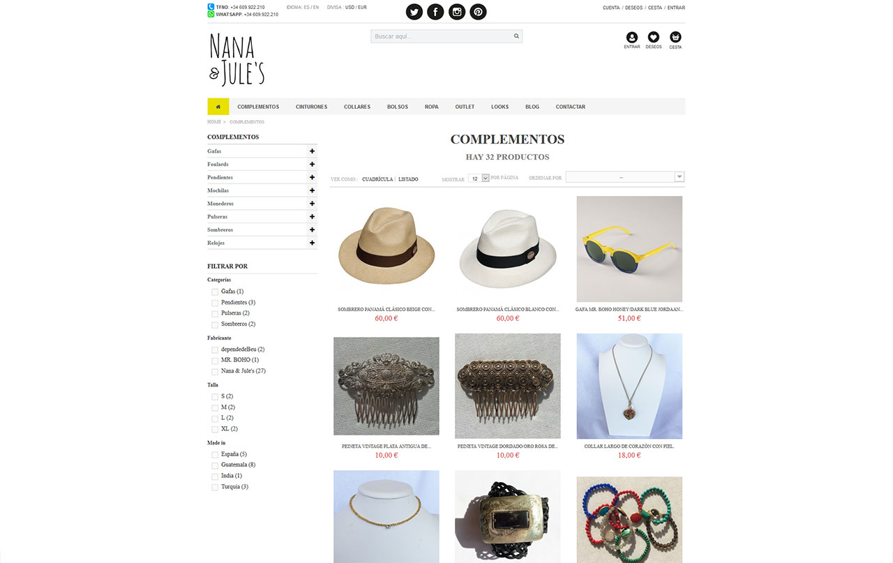 Tienda online para Nana & Jules | David Barroso | Diseñador web